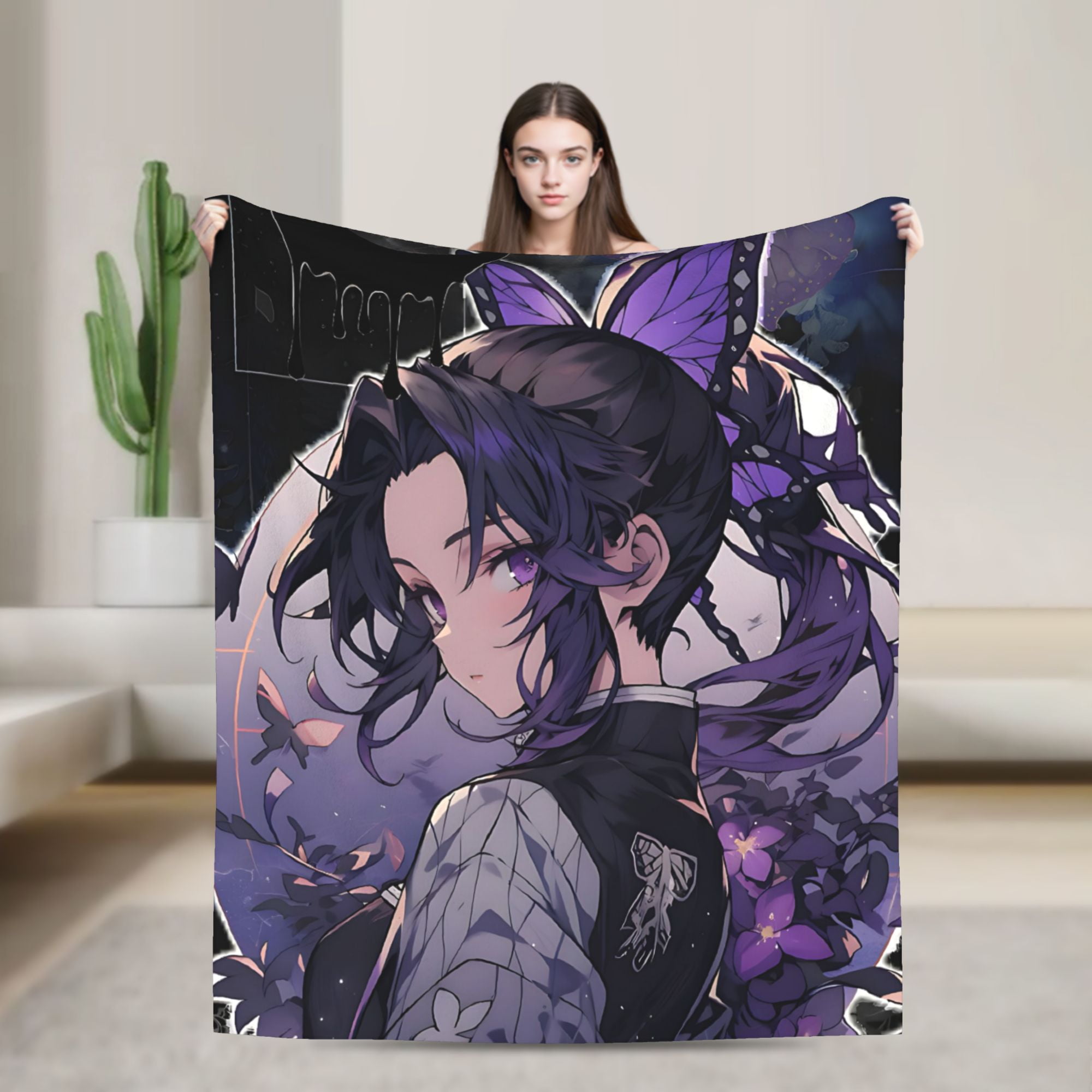 Shinobu Kocho Demon Slayer Gift Blanket - Vibrant Butterfly Haori ...