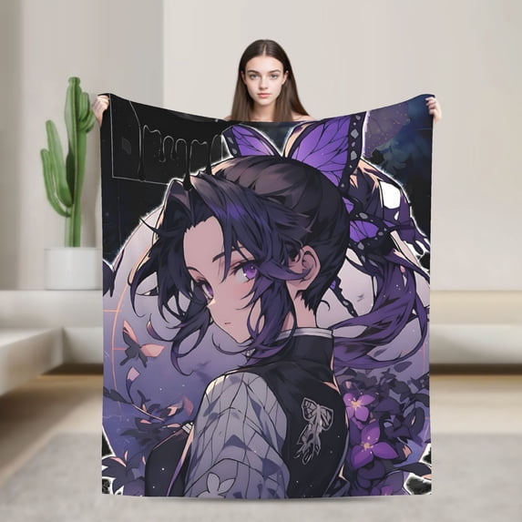 Shinobu Kocho Demon Slayer Gift Blanket - Vibrant Butterfly Haori ...