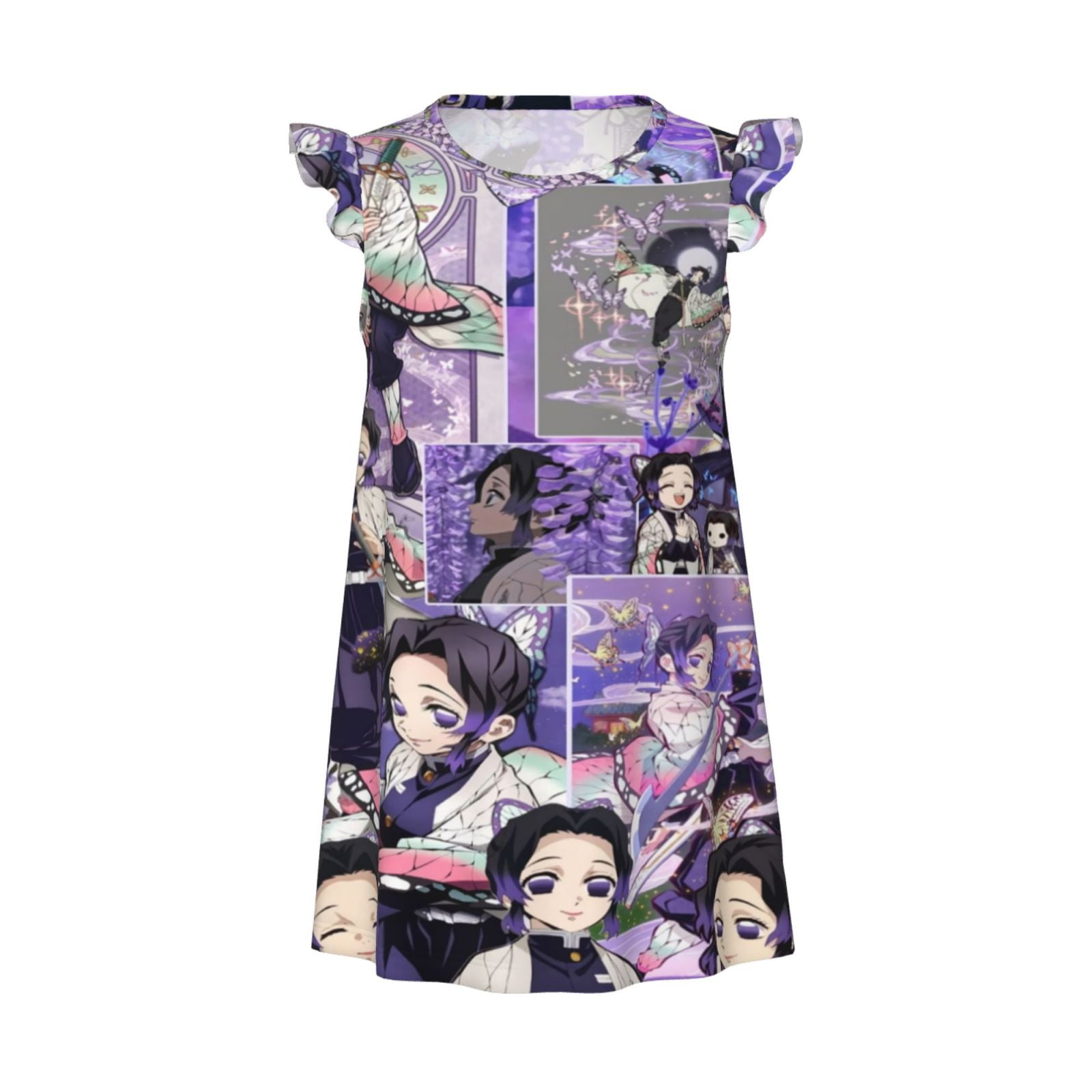 Shinobu Kocho Little Girls Nightgowns Soft Flutter Sleeve Night Dress ...