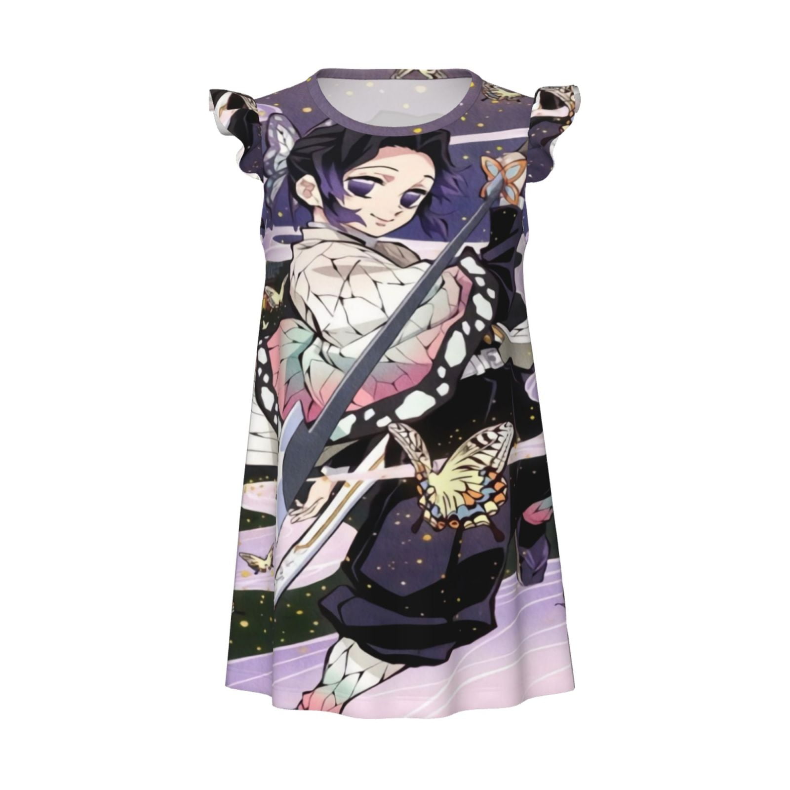 Shinobu Kocho Little Girls Nightgowns Soft Flutter Sleeve Night Dress ...