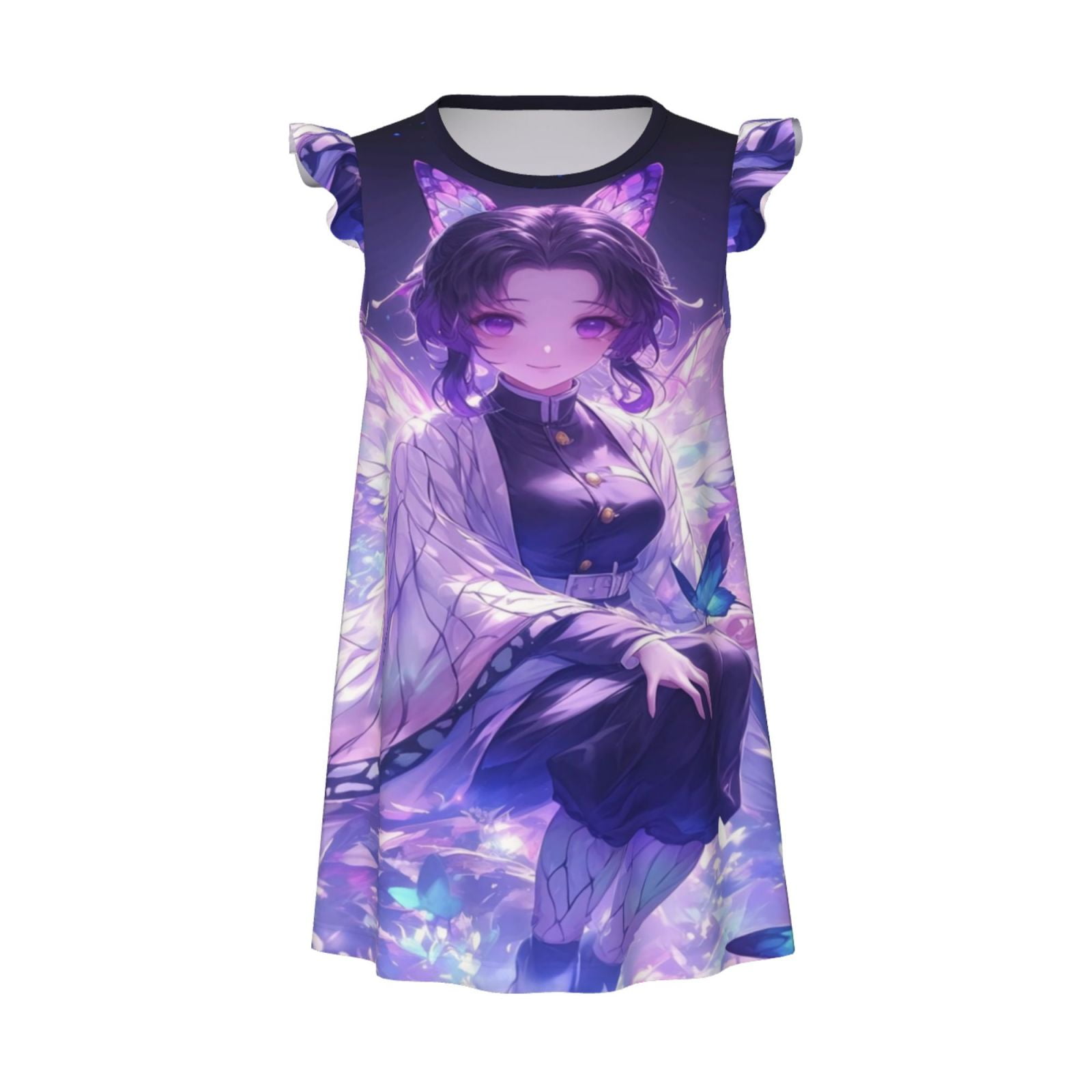 Shinobu Kocho Little Girls Nightgowns Soft Flutter Sleeve Night Dress ...