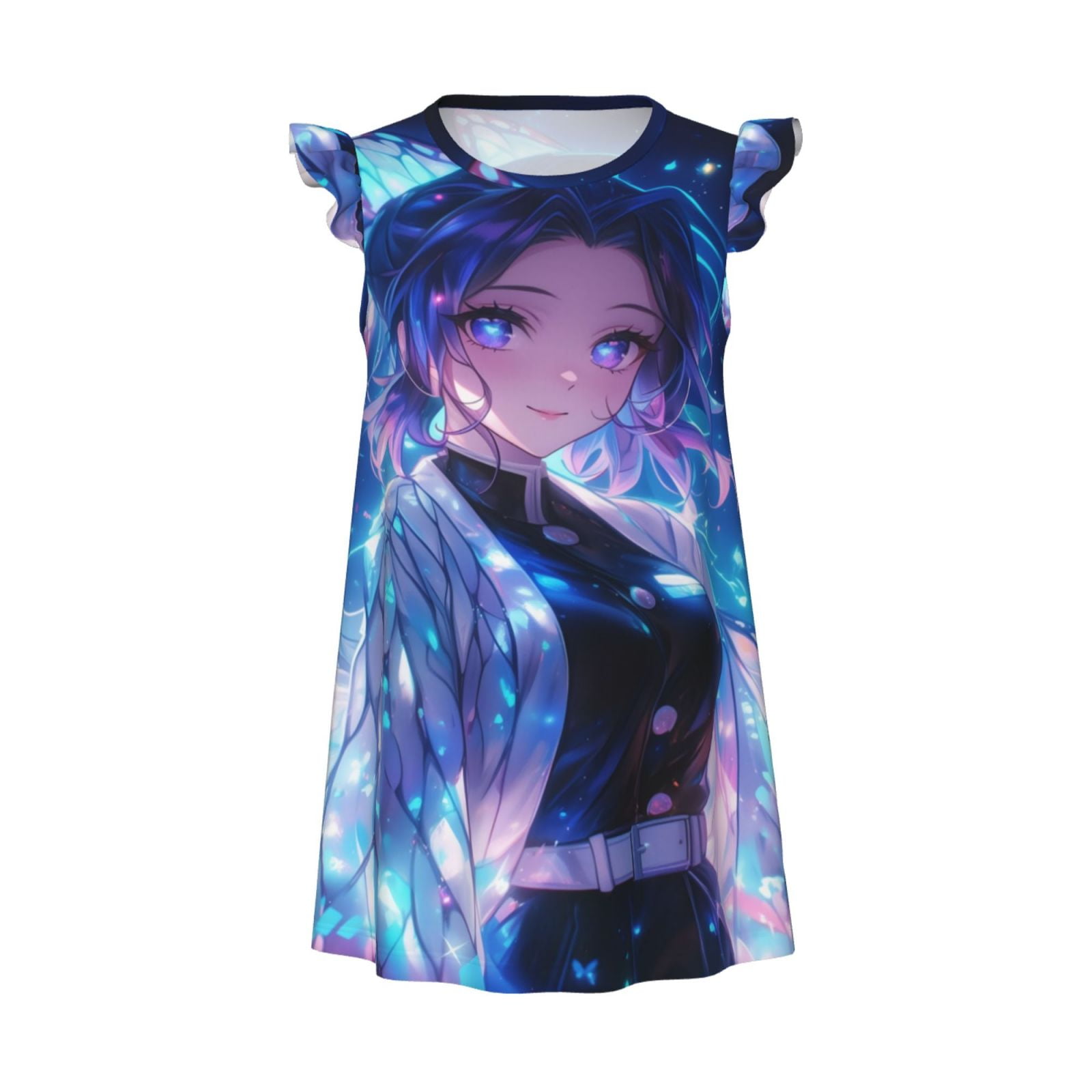 Shinobu Kocho Little Girls Nightgowns Soft Flutter Sleeve Night Dress ...