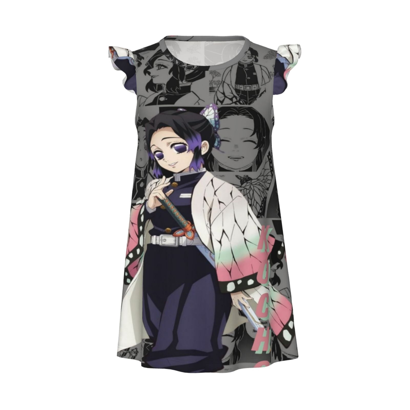 Shinobu Kocho Little Girls Nightgowns Soft Flutter Sleeve Night Dress ...
