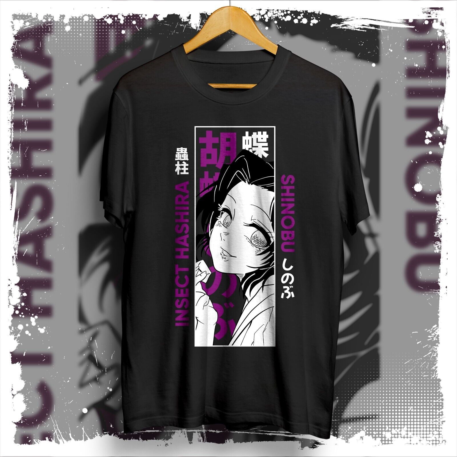 Shinobu Kocho insect hashira anime graphic tees Demon Slayer tshirt ...