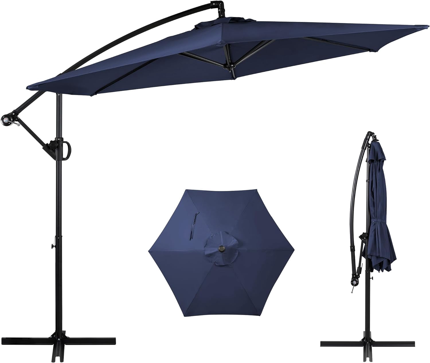Shintenchi Patio Offset Umbrella with Easy Tilt Adjustment,Crank and ...