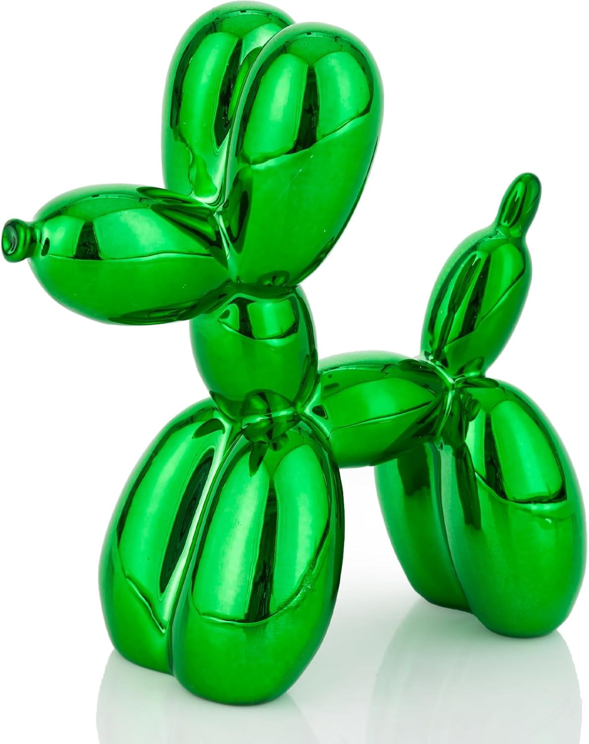 Shiny Balloon Dog Statue Decor, 4 inch Electroplate Green Balloon Dog ...