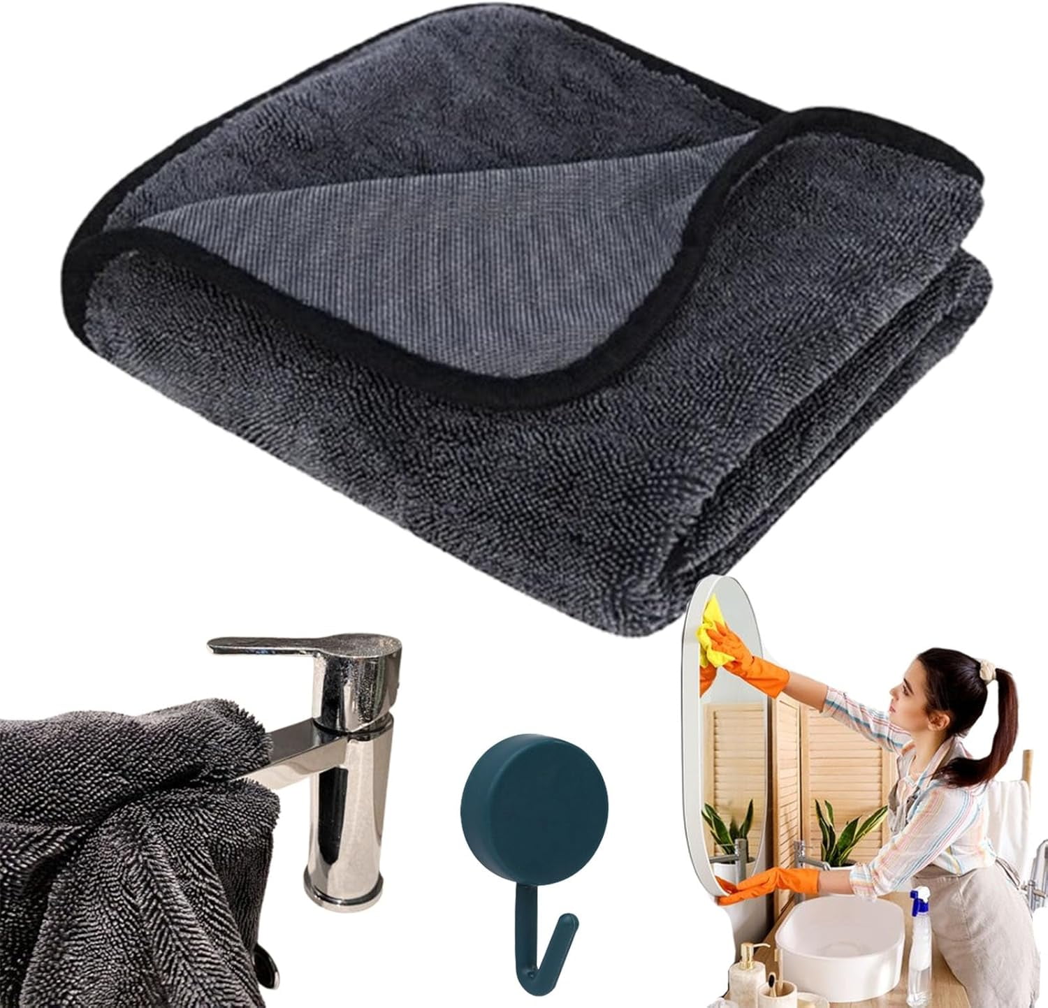 Shiny Bath XXL Drying Towel, Shiny Wipes Shower Cleaning Cloths, Shiny ...