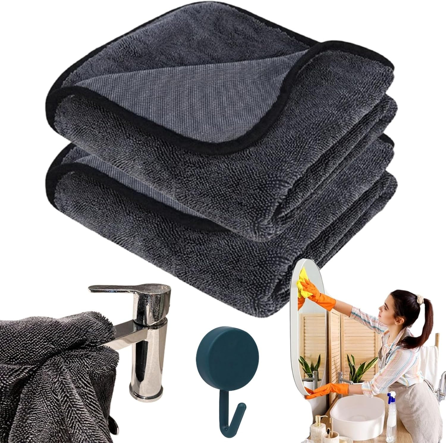 Shiny Bath XXL Drying Towel, Shiny Wipes Shower Cleaning Cloths, Shiny ...