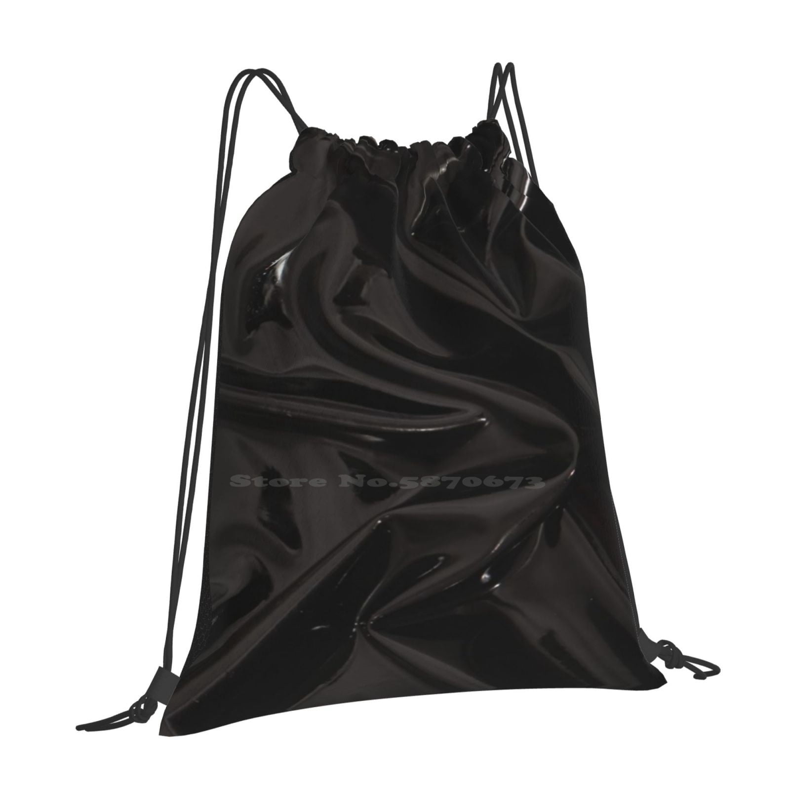 Shiny Black Latex Backpack For Student Laptop Travel Bag Shiny Black ...
