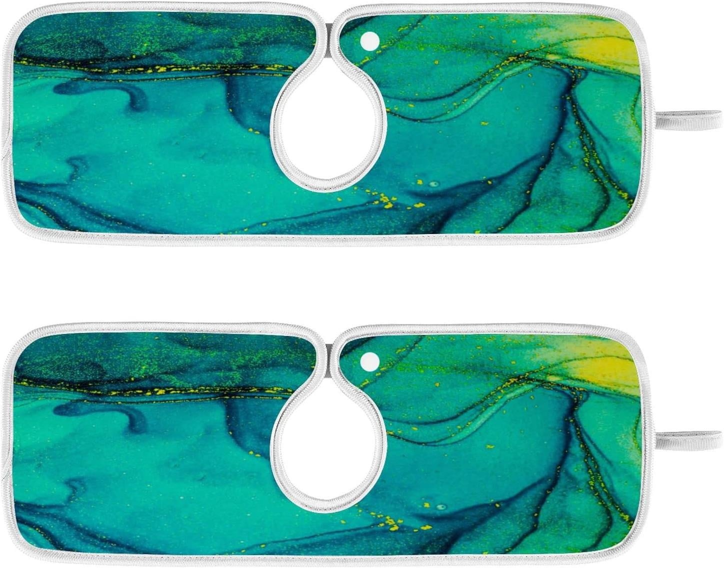 Shiny Blue Fluid Sink Splash Guard for Faucet 2 Packs Faucet Absorbent ...