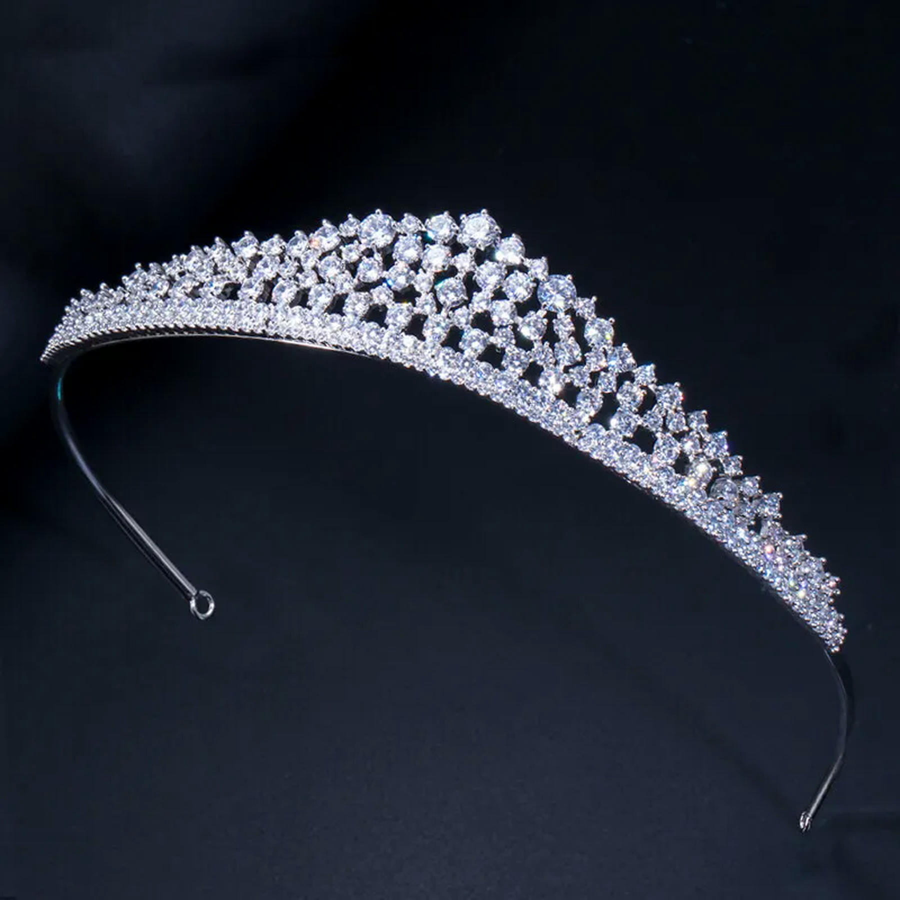 Shiny CZ Pageant Queen Bridal Wedding Prom Tiara Crown Hair Accessories ...