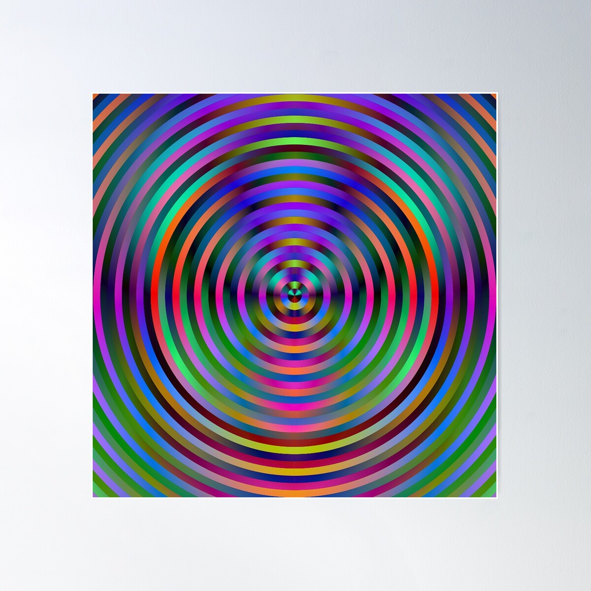 Shiny Circles In A Square Poster Wall Art, Modern Wall Decor For Living ...