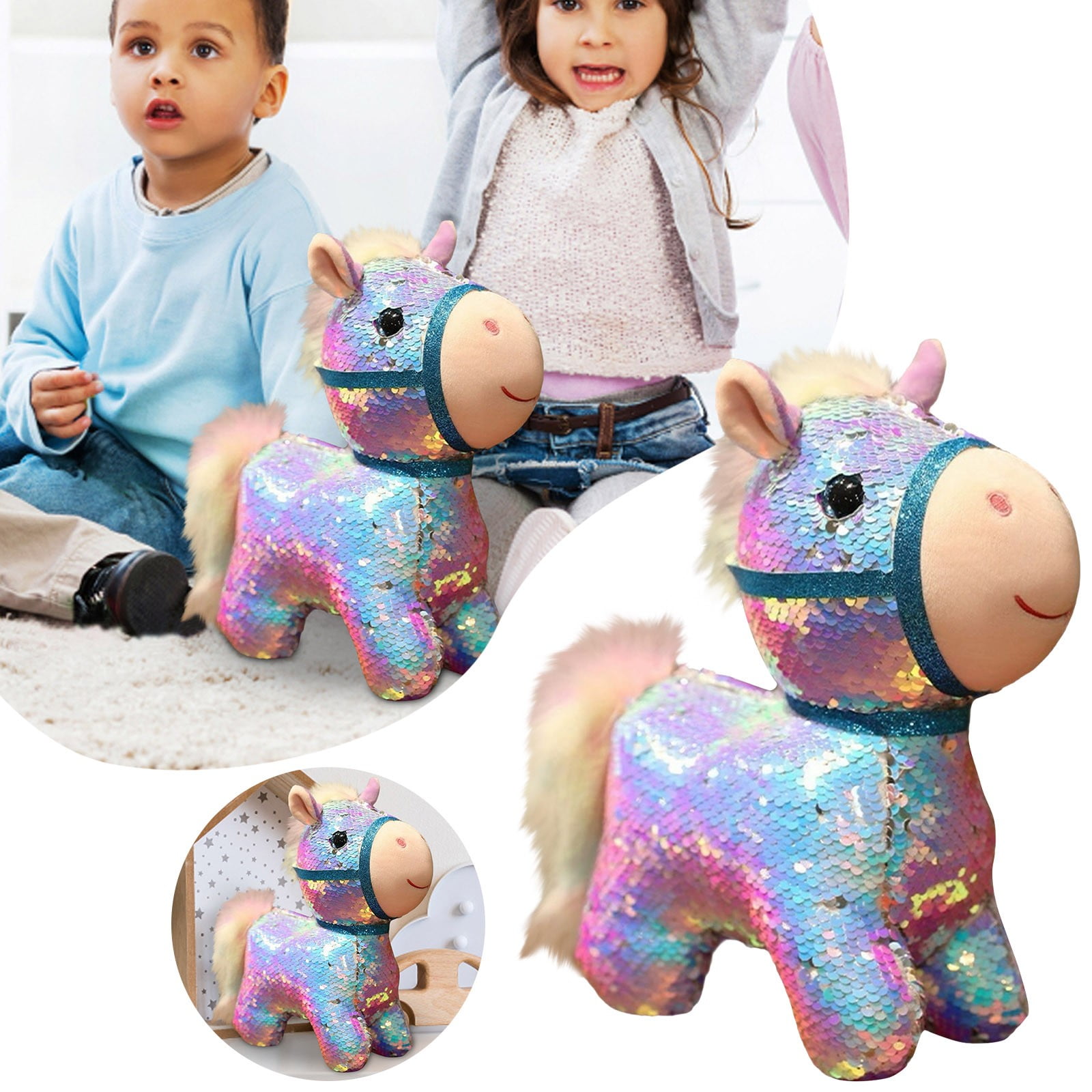 Shiny Colorful Plushie Sparkling Stuffed Animal Great for Year ...