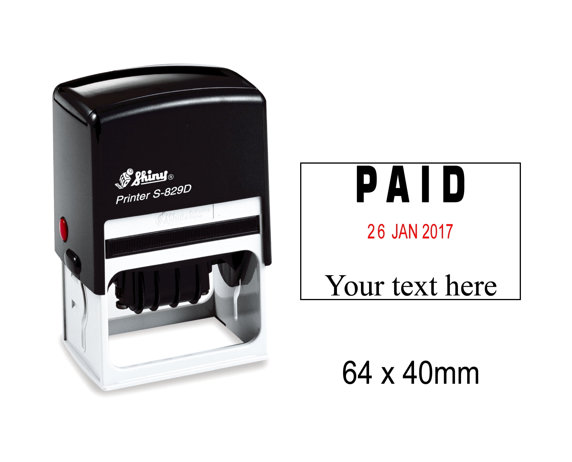Shiny Date Stamp Self Inking With Paid & Your Text Here Text Ofiice ...