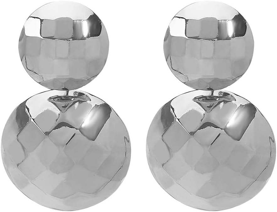 Shiny Disc Ball Dangle Earrings for Women Hypoallergenic Gold Plated ...