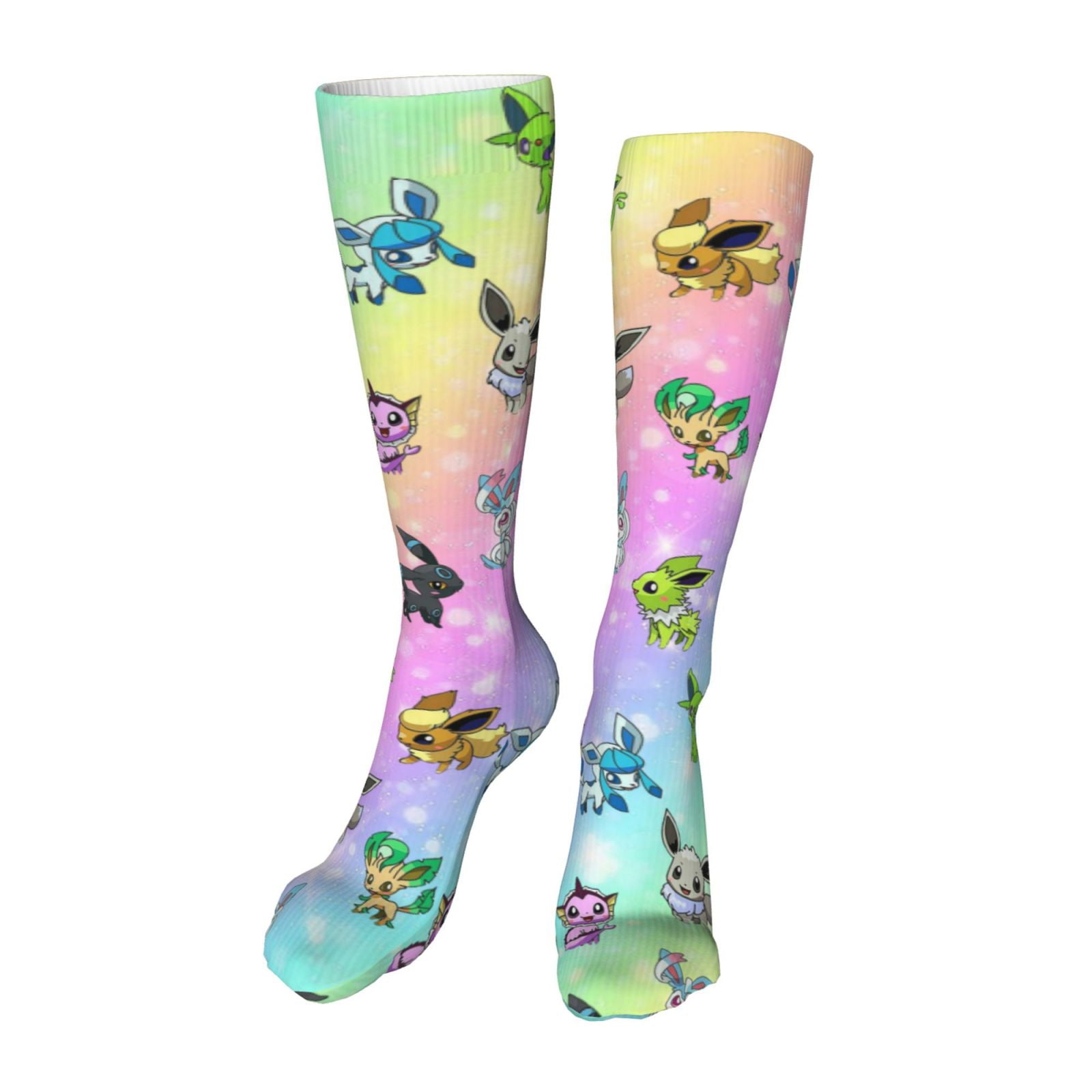 Shiny Eevee Unisex Long Knee Thigh Compression Crew Socks Men Women ...