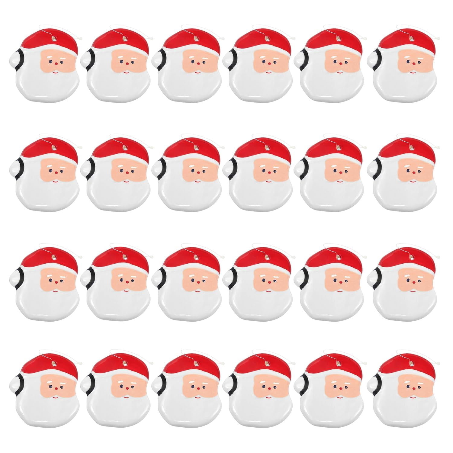 Shiny Glazed Earthenware Santa Ornament - Christmas Decor with Santa ...