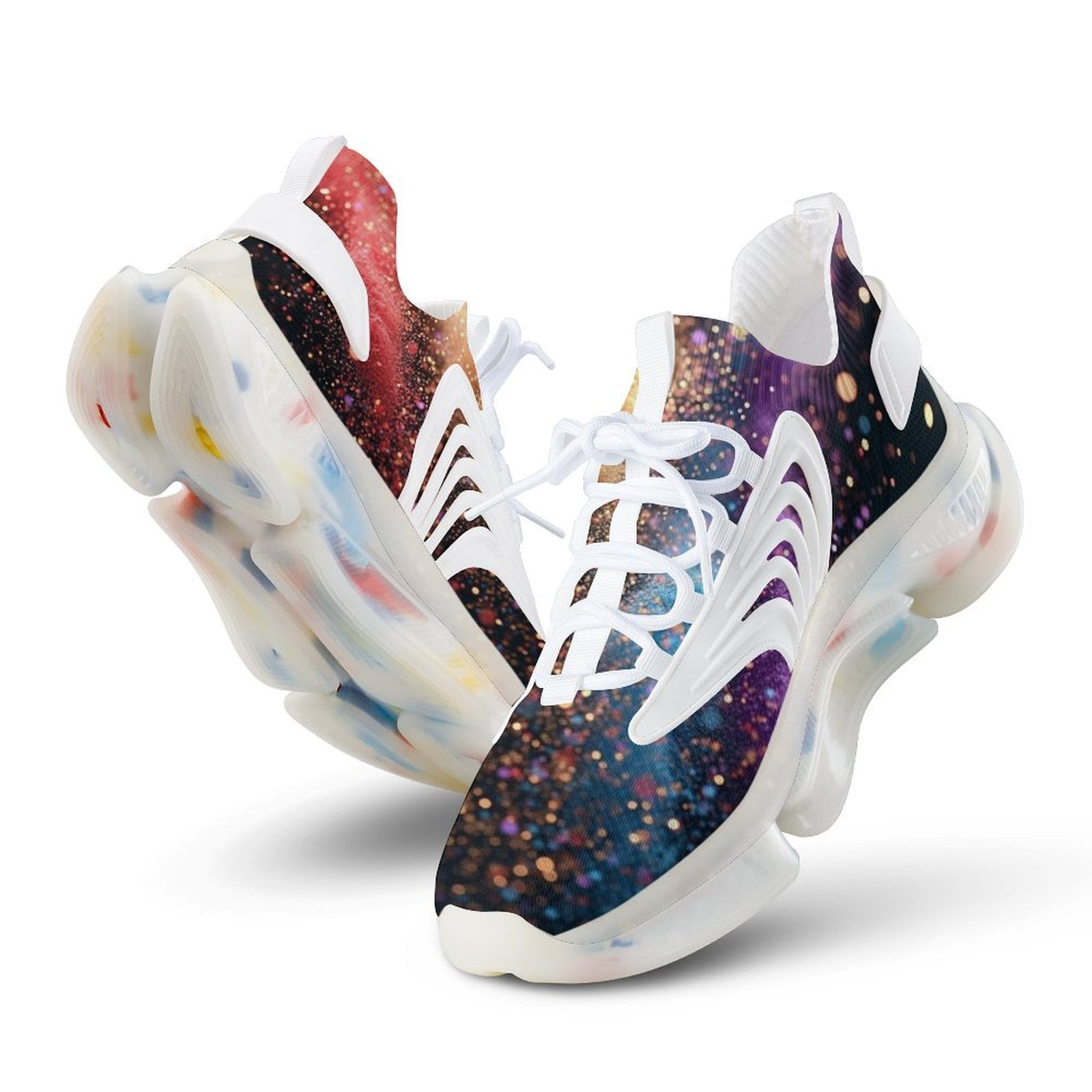 Shiny Glowing Red Purple Blue Yellow Particles Walking Shoes for Men ...