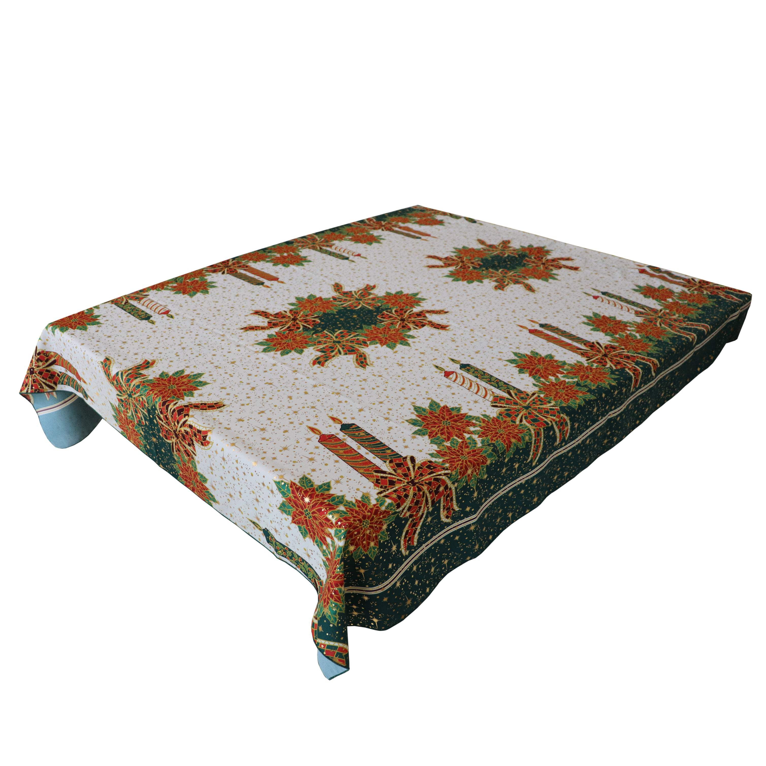 Shiny Gold Accents on Large Christmas Patterns Decorative Tablecloth ...