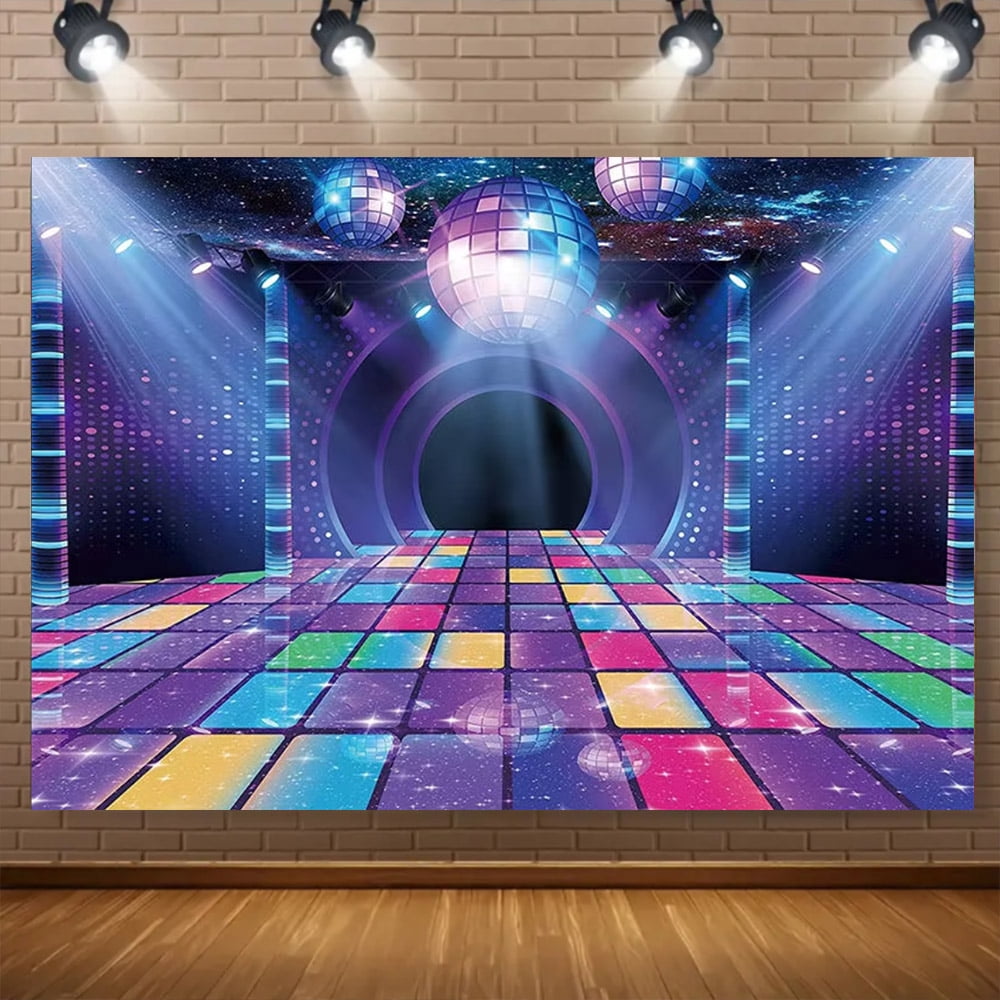 Shiny Gold Disco Panels Theme Birthday Party Decor Club Neon Music Ball ...