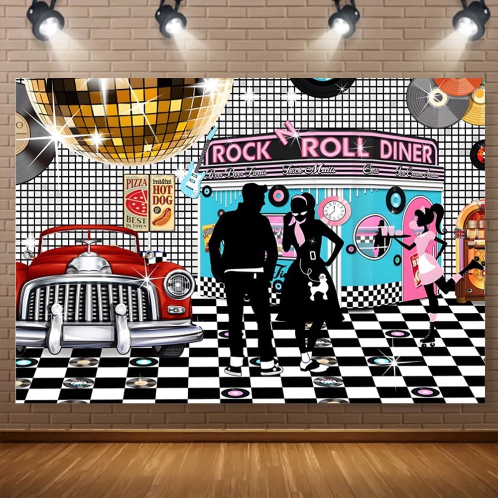 Shiny Gold Disco Panels Theme Birthday Party Decor Club Neon Music Ball ...