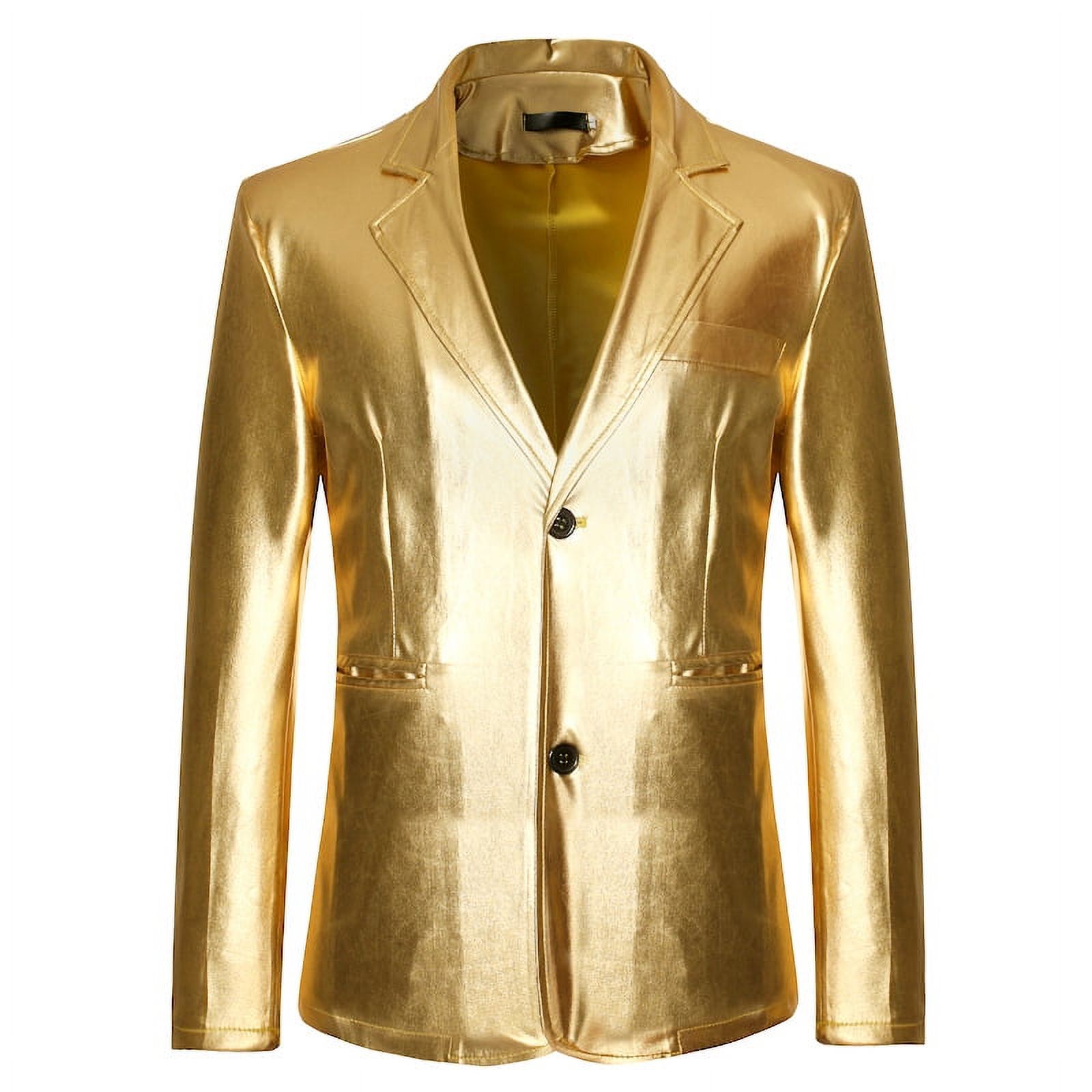 Shiny Gold Metallic Blazer Men Fashion Brand Slim Fit Mens Blazer ...
