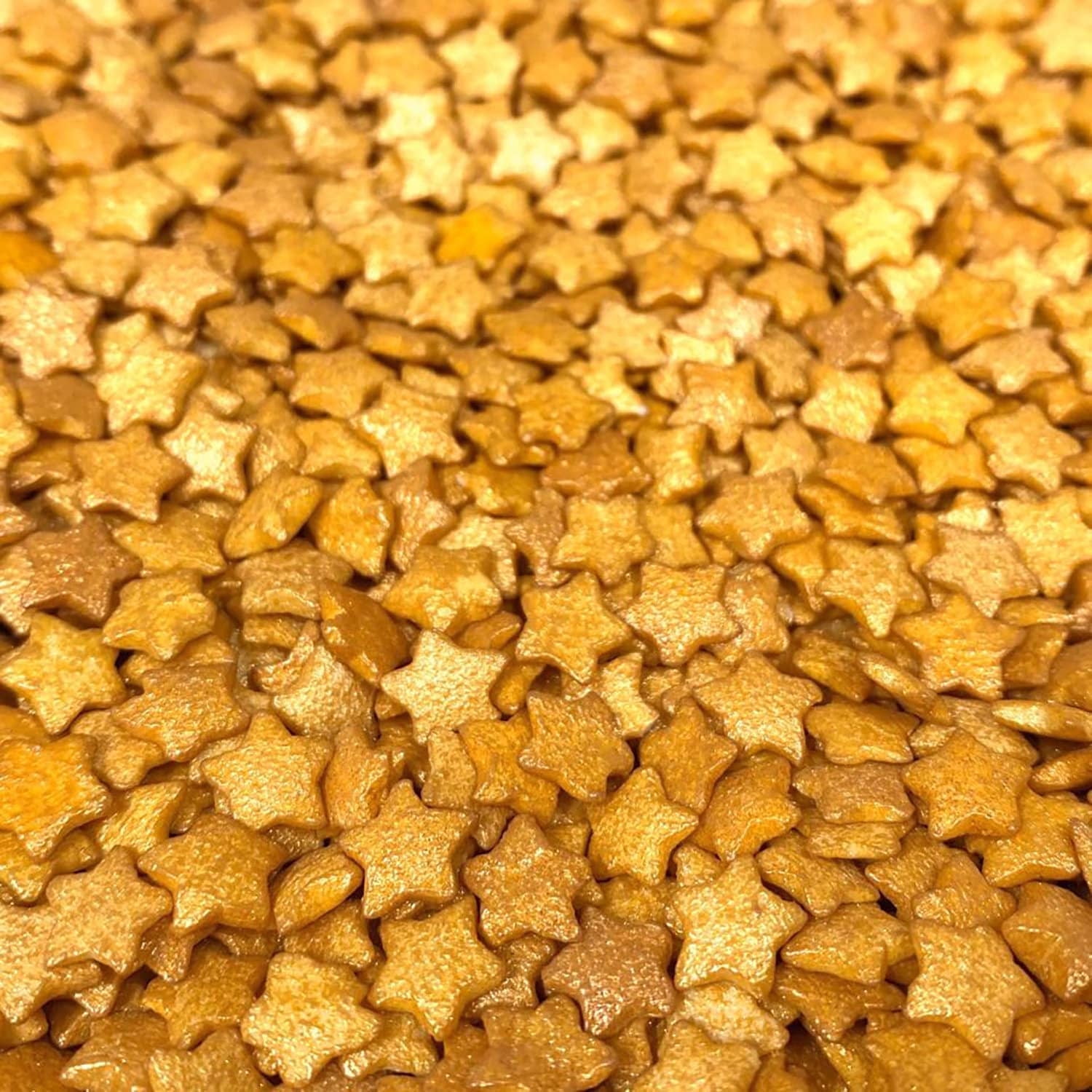 Shiny Gold Pearl Star Shaped Sprinkles (1/2 Cup, 1x Jar) Candy Decor ...
