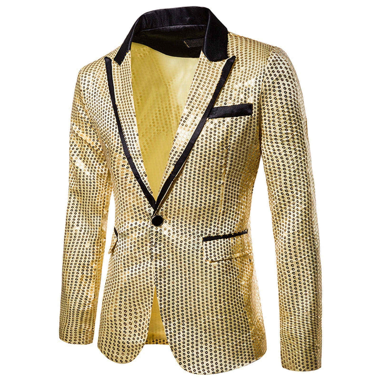Shiny Gold Shiny Shiny rated Blazer Jacket for Men Night Club ...