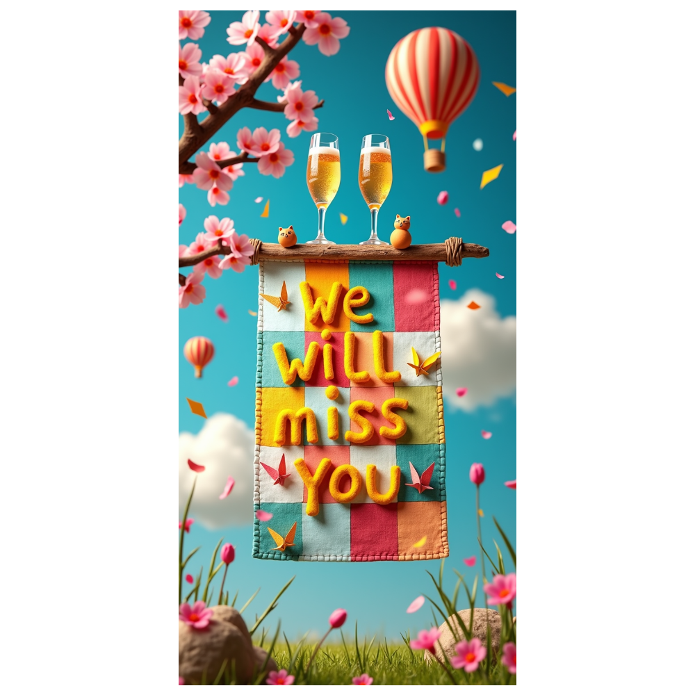 Shiny Golden We Will Miss You Banner Party Decoration Background ...