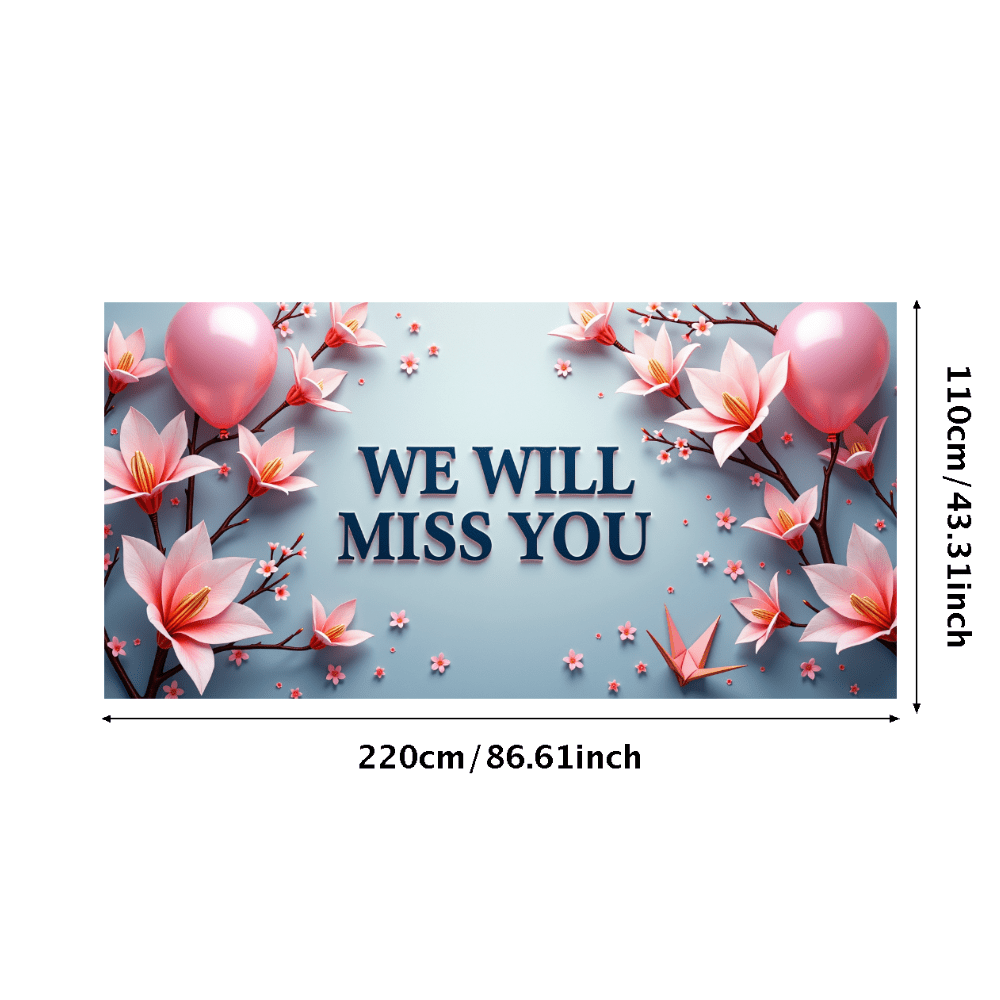 Shiny Golden We Will Miss You Banner Party Decoration Background ...