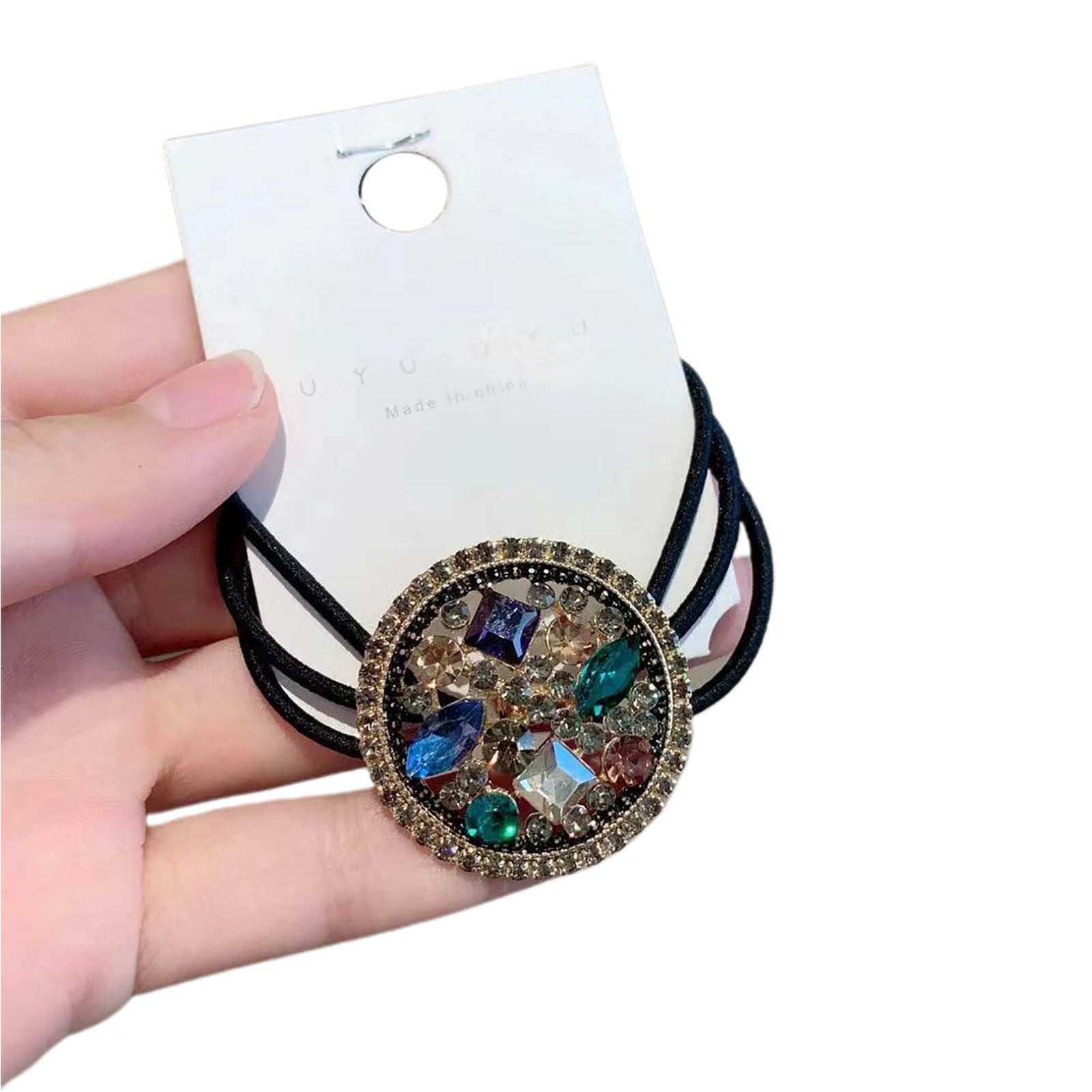 Shiny Hair Tie with Rhinestone Rubber Band Ponytail Holder Head Band ...