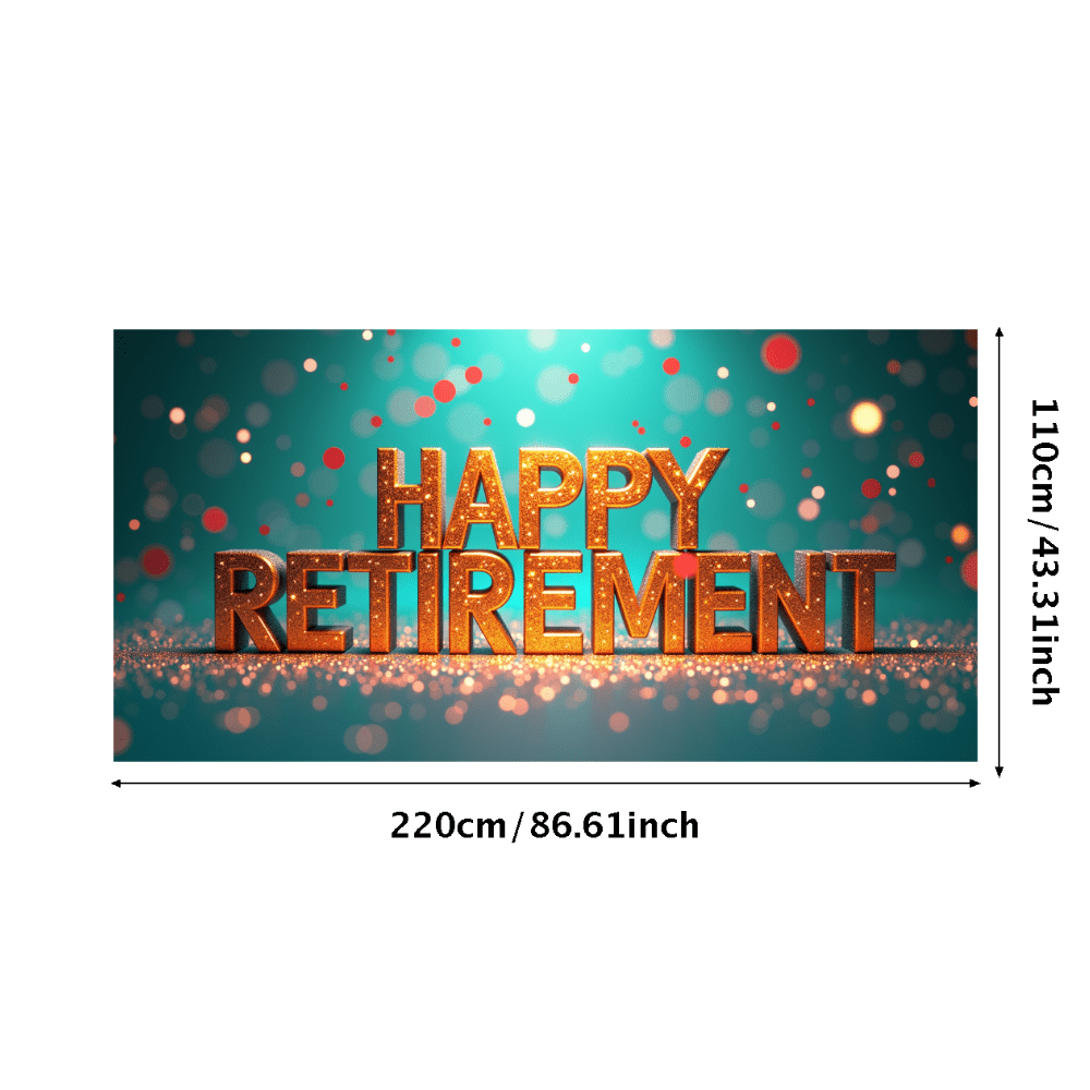 Shiny Happy Retirement Banner with Butterfly and Star Elements Backdrop ...