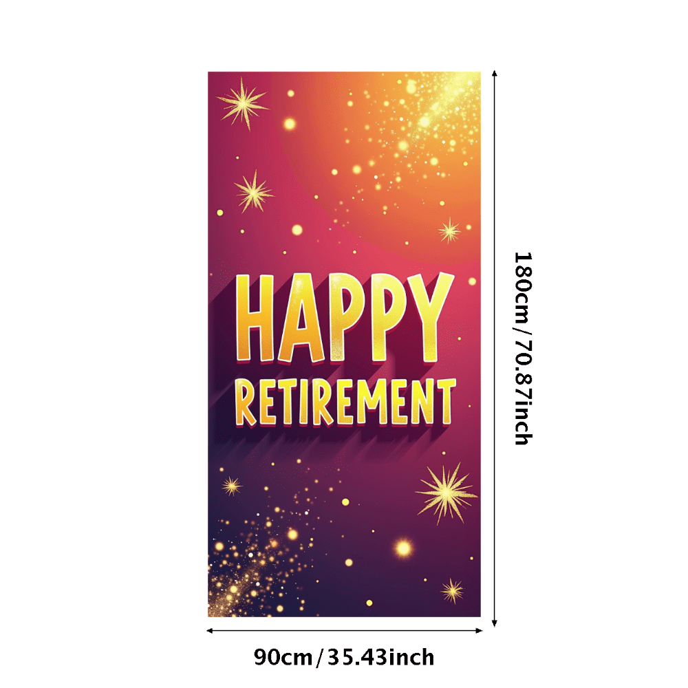 Shiny Happy Retirement Banner with Butterfly and Star Elements Backdrop ...