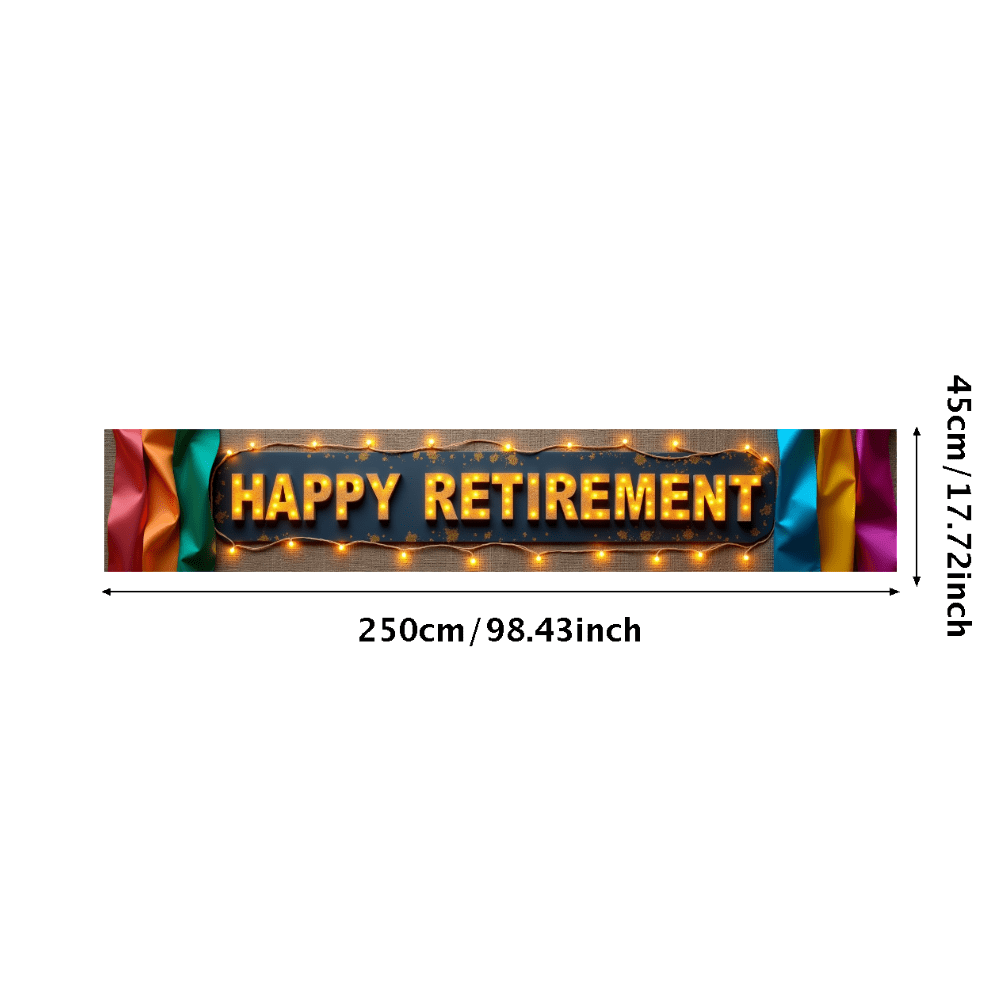 Shiny Happy Retirement Banner with Butterfly and Star Elements Backdrop ...