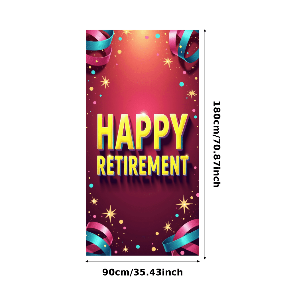 Shiny Happy Retirement Banner with Butterfly and Star Elements Backdrop ...