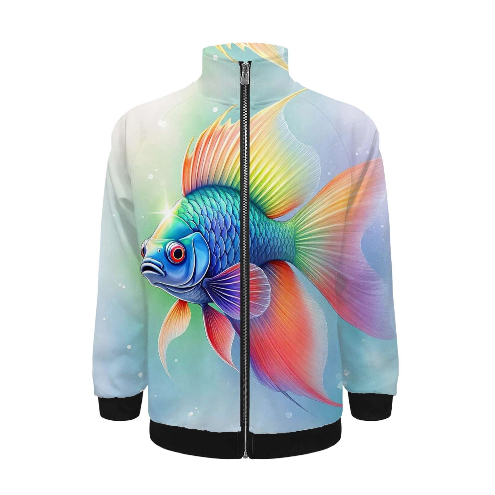 Shiny Koi Fish Jacket Men's Street Cool Long Sleeves Coat Personality ...