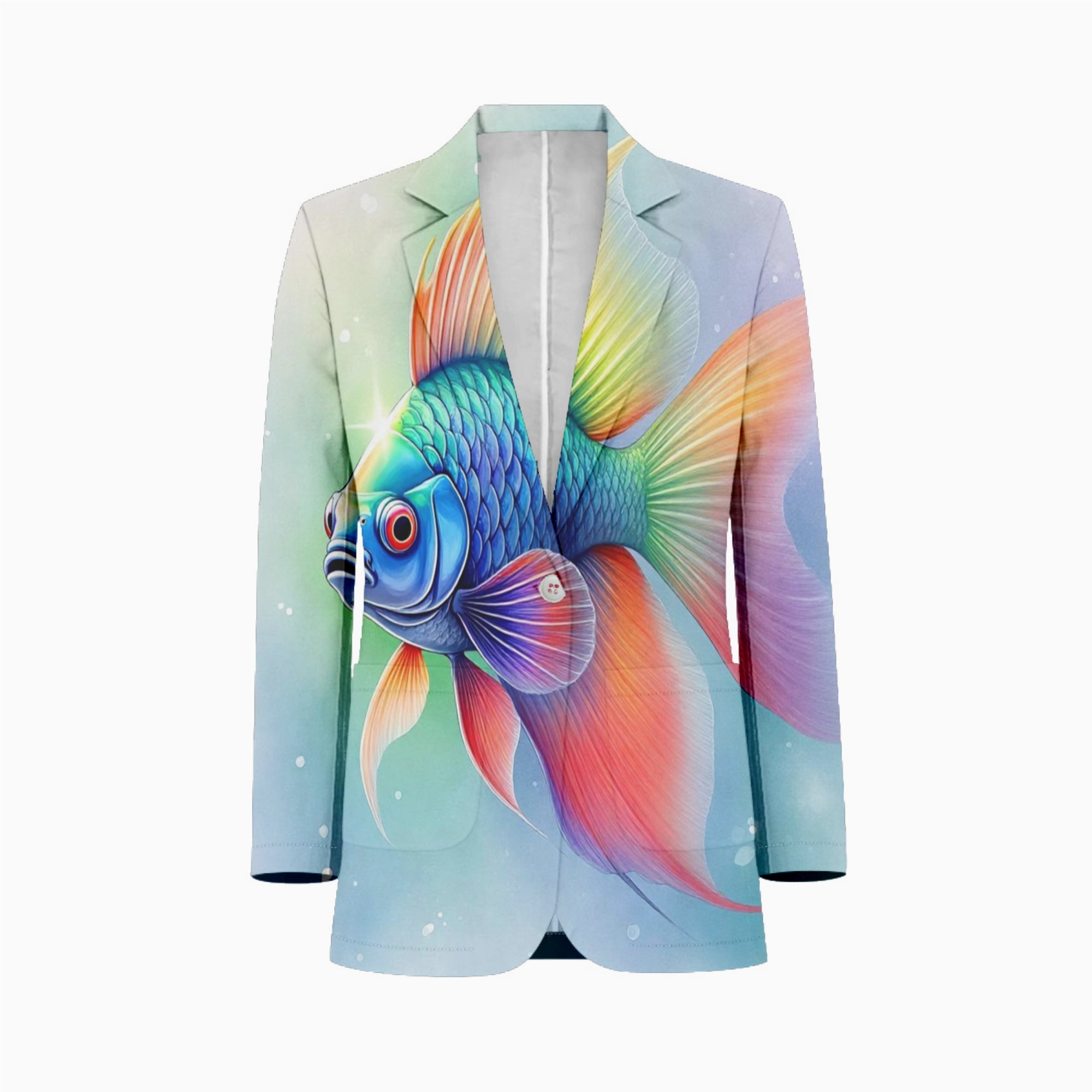 Shiny Koi Fish Mens Suits Shawl Collar Slim Fit Suit Mens Groom Jacket Tuxedos for Wedding Dress ...