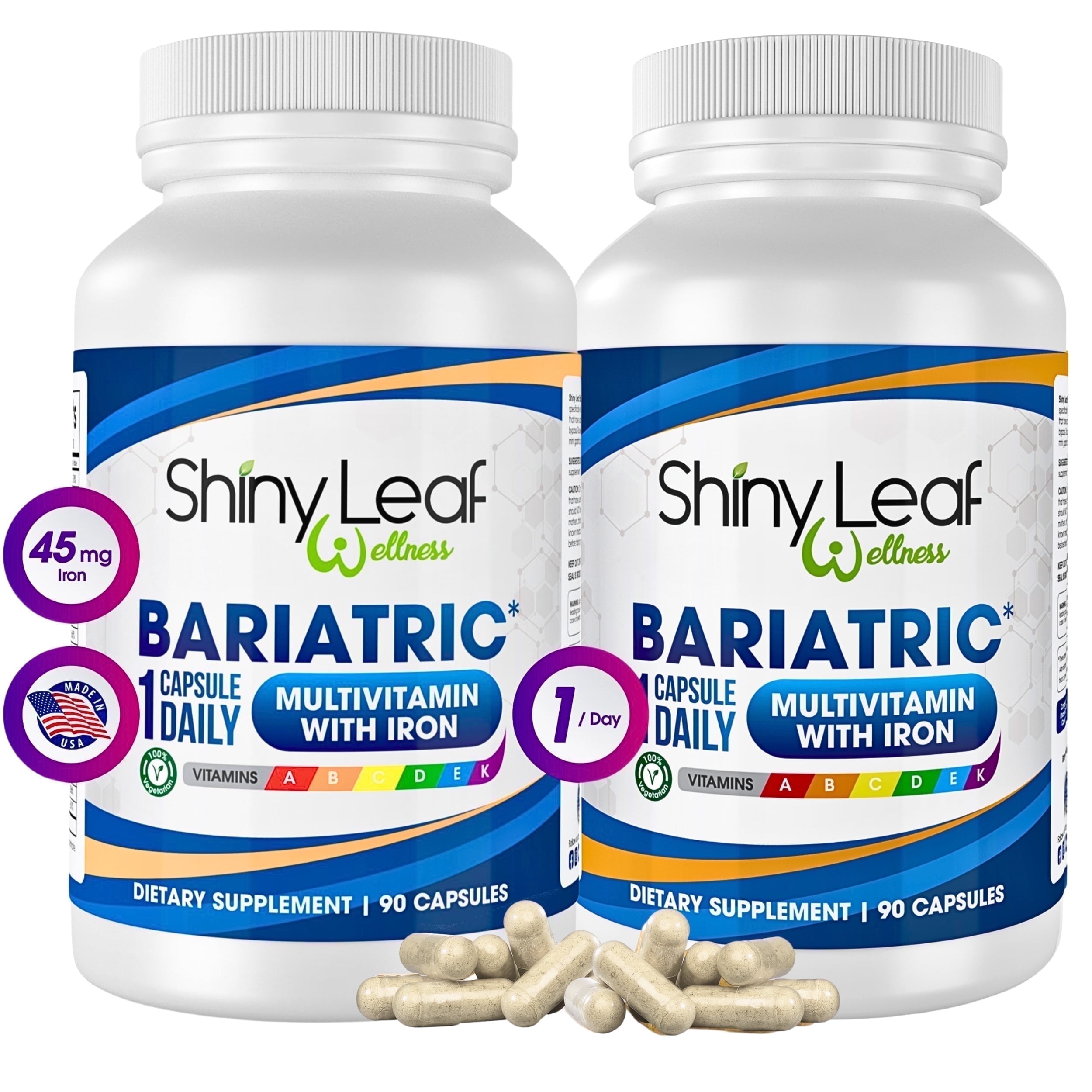 Shiny Leaf Bariatric Multivitamin with Iron 45 mg, 22 Vitamins & Minerals, 180 Ct - Walmart.com
