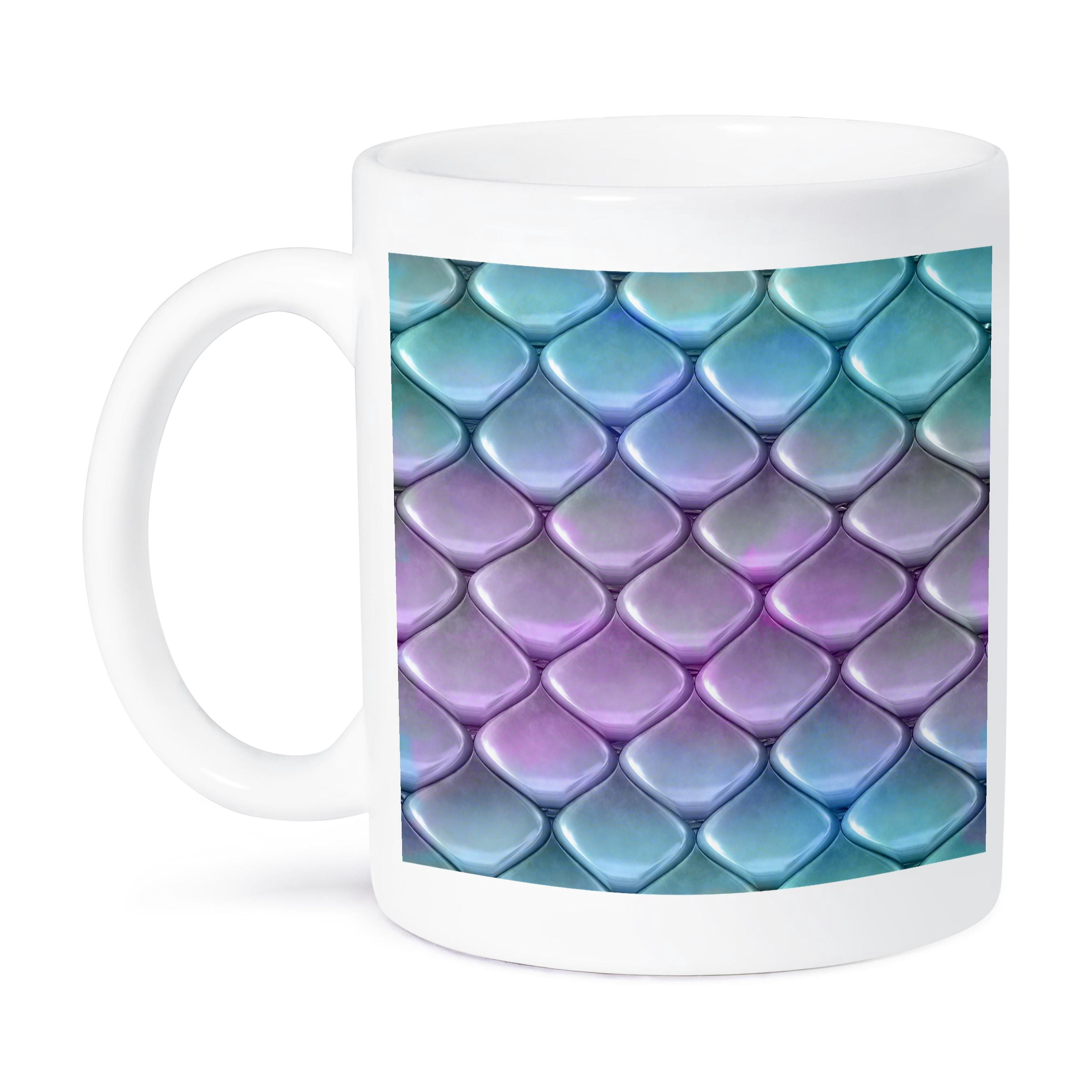 Shiny Pastel Pink And Blue Mermaid Scales, 15oz Mug - Walmart.com