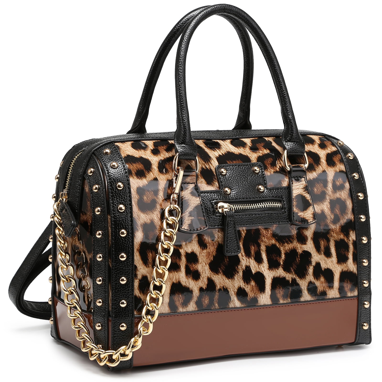 Patent Faux Leather Women's Fashion Purses - Barrel Satchel Handbag ...