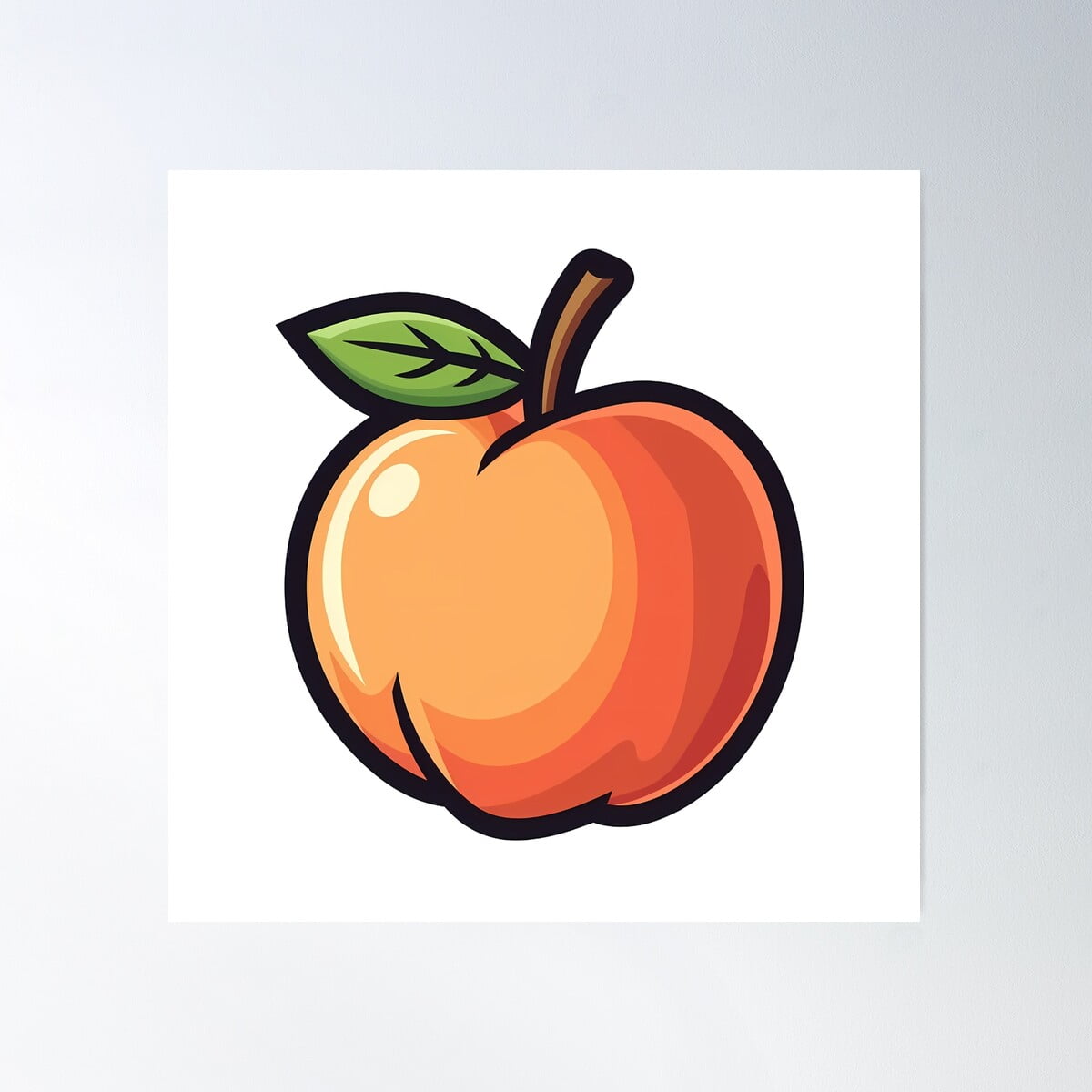 “Shiny Peach” Poster Wall Art, Modern Wall Decor For Living Room ...