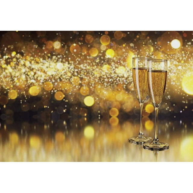 Shiny Polka Dot Birthday Background s Balloon Gold Champagne Backdrop ...