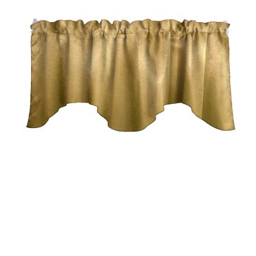 Rose Texture Satin Rosette Scalloped Window Valance 58" Wide / 20" Tall ...