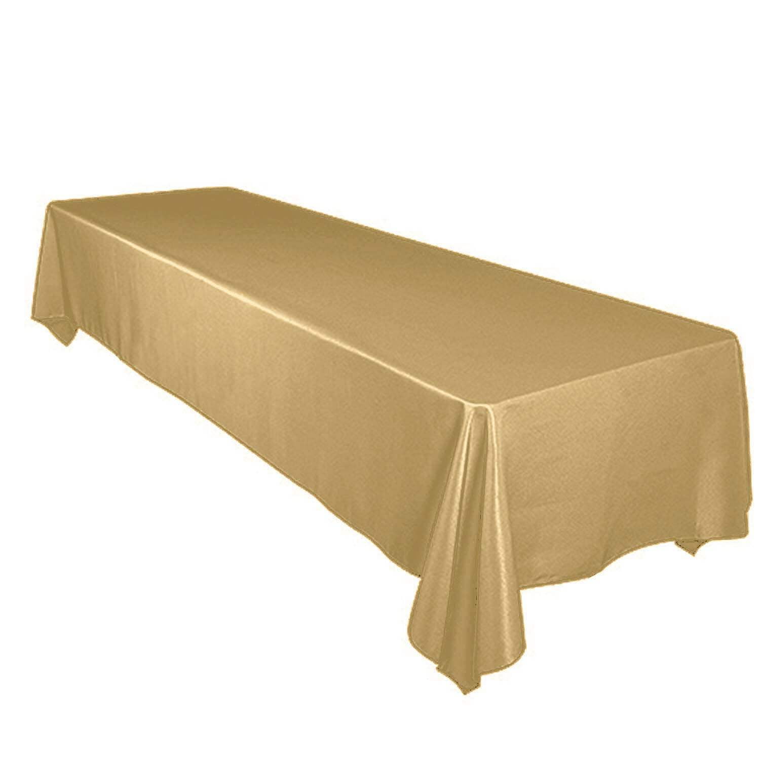 Shiny Satin Solid Tablecloth Gold - Walmart.com