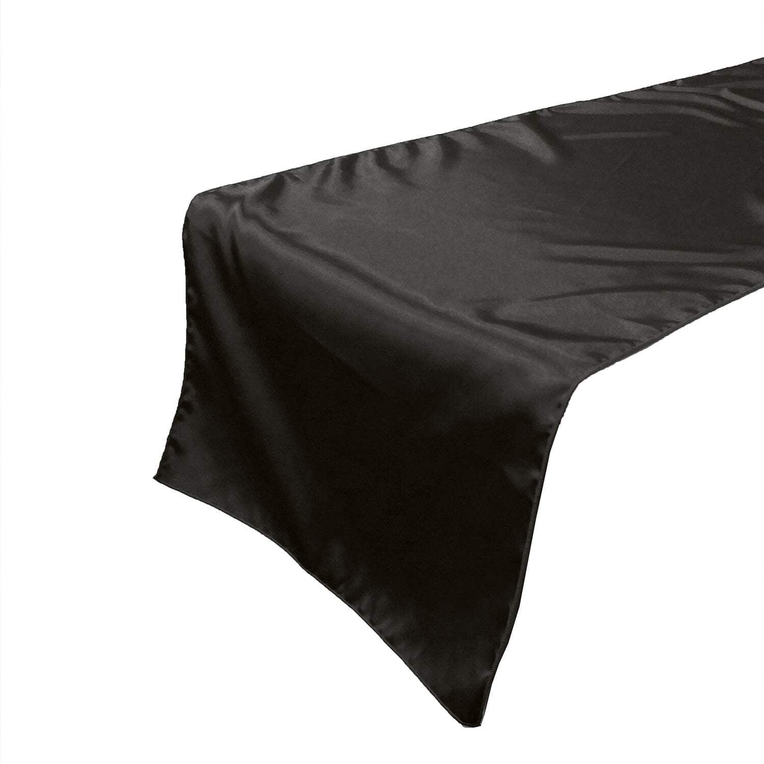 Shiny Satin Table Runner Solid Black - Walmart.com