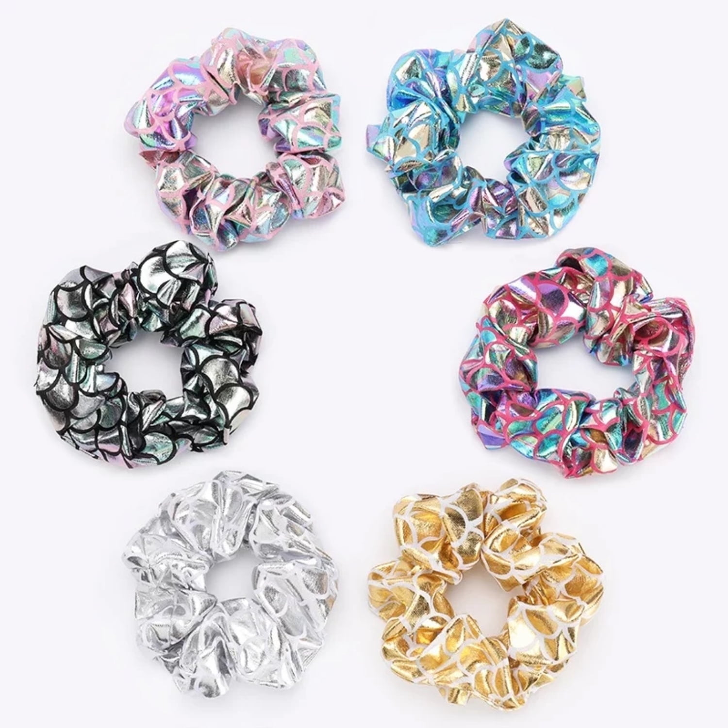 Shiny Scrunchies Hair Bands,Elastic Hair Ties Set,Ponytail Holder Wrist ...