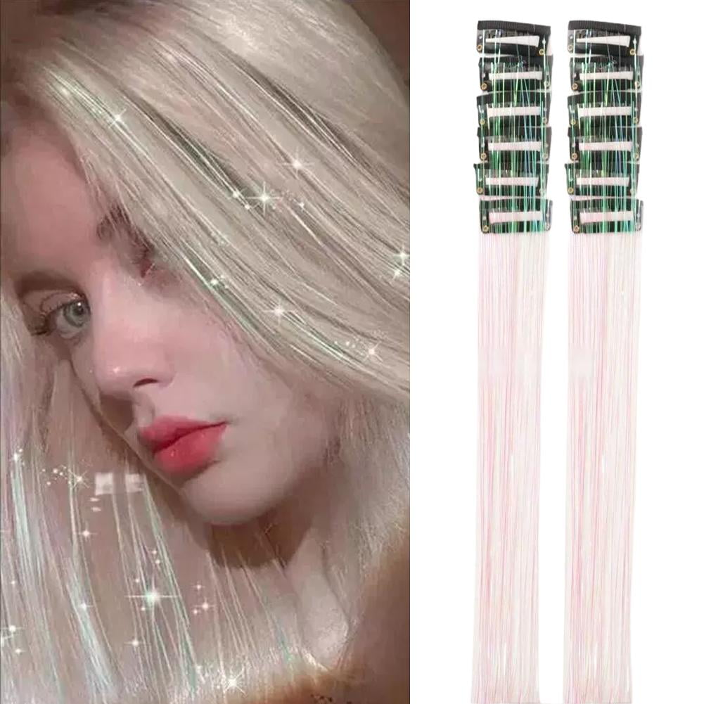 Shiny Silk Hair Glitter String Clip Accessories for Women with Deep ...