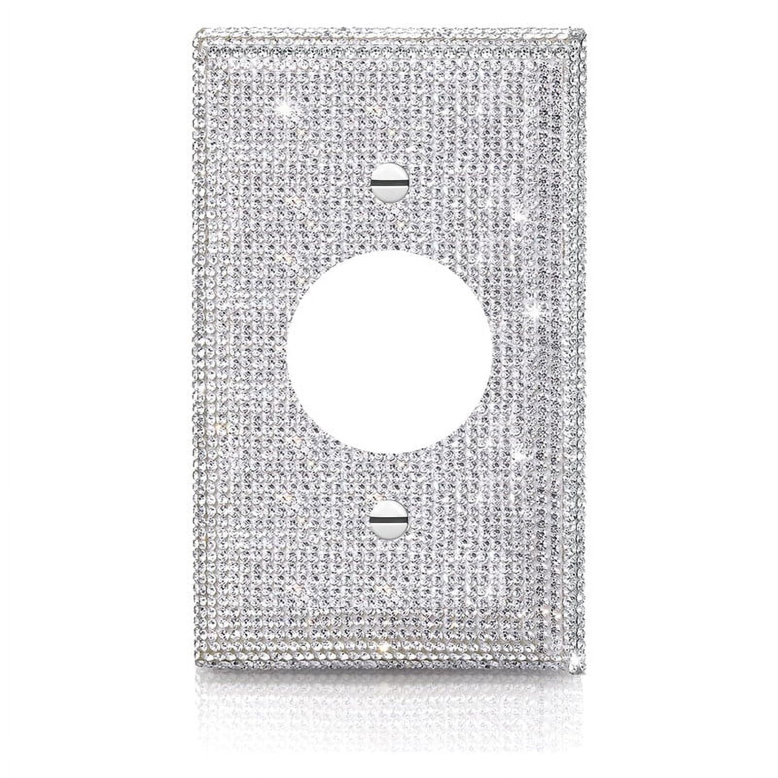 Shiny Silver Rhinestones Wall Plates Light Switch Decorative Cover ...