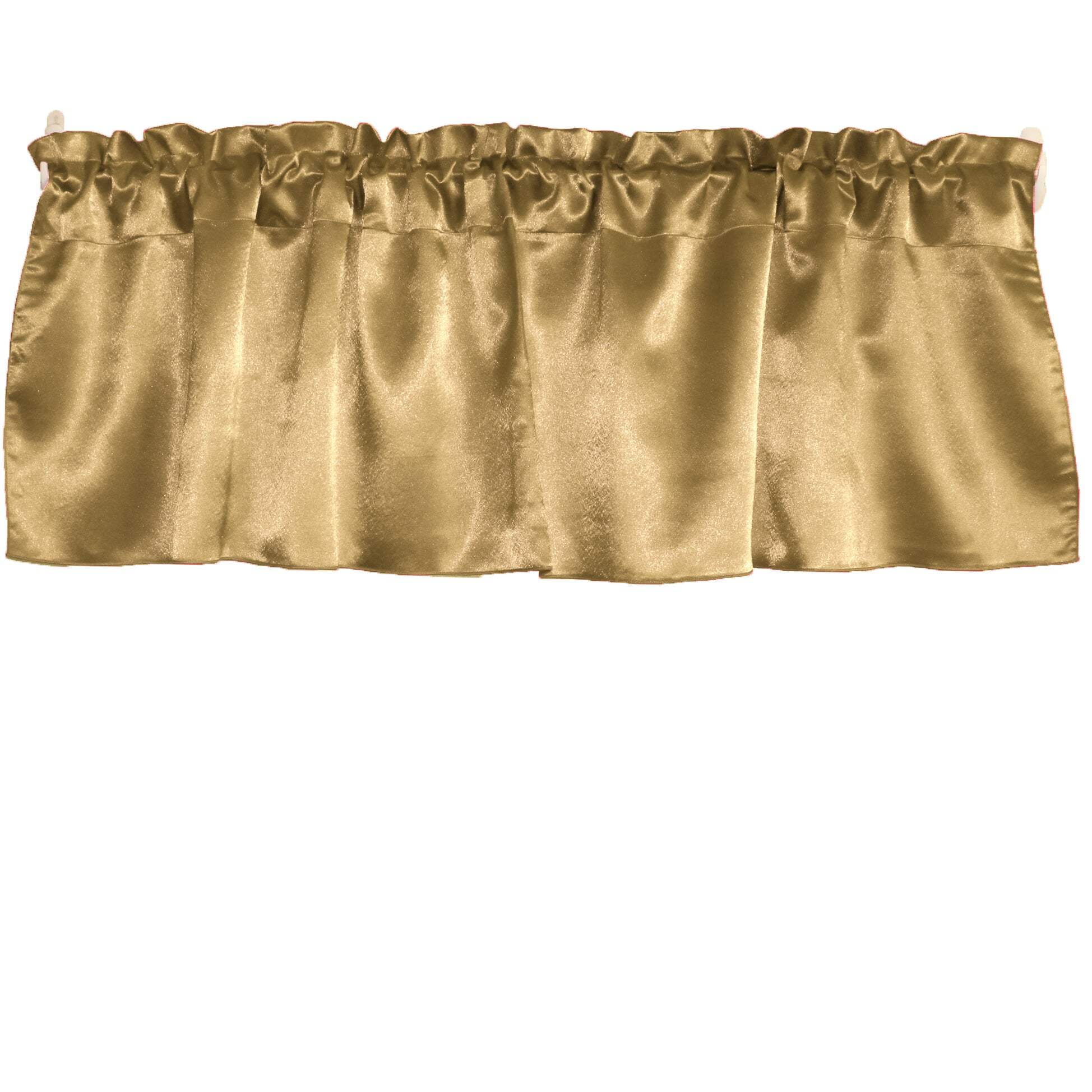 Shiny Smooth Satin Window Valance 58" Wide Gold - Walmart.com