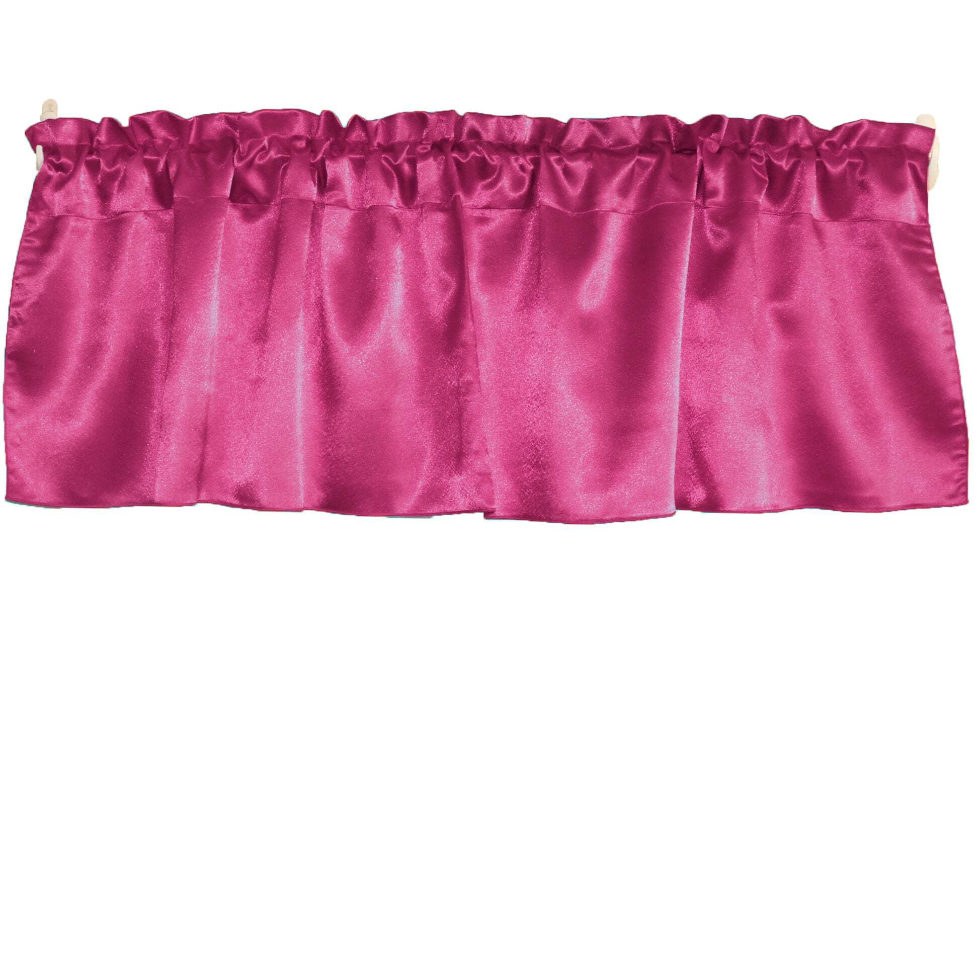Shiny Smooth Satin Window Valance 58" Wide Hot Pink - Walmart.com